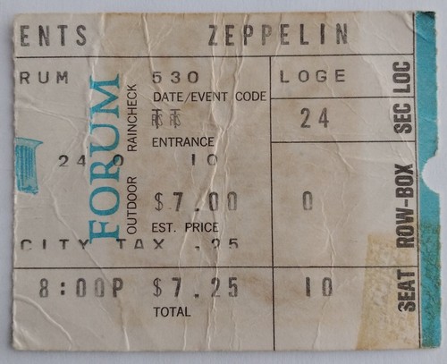 LED ZEPPELIN, L.A. FORUM, (5/30) 6/3/1973, ORIGINAL VINTAGE CONCERT ...