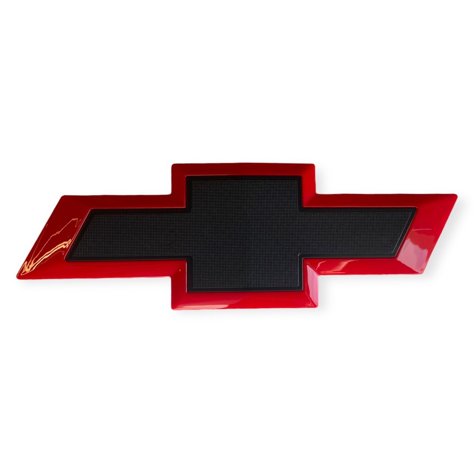 Chevrolet Grille Emblem BLACK RED Logo Badge for Chevy Silverado 2014 ...