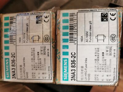 1box new Low voltage fuse 3NA3 836-2C 160A AC 500V SIEMENS | eBay
