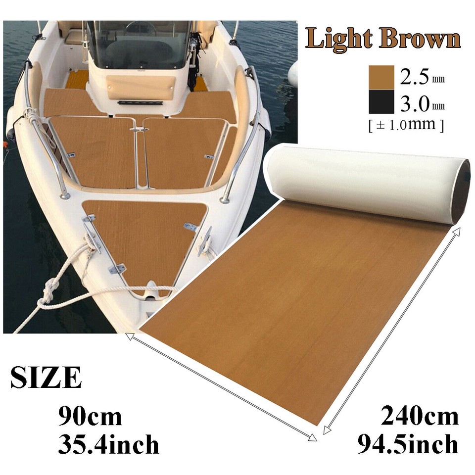 Plain Brown Boat flooring EVA Foam Decking Sheet , Marine Carpet for ...