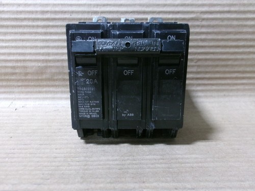GE THQB THQB32020 3 Pole 20 Amp 240V Silk Screen Circuit Breaker FLAWED ...
