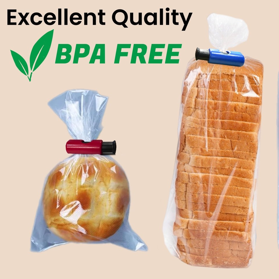 12Pcs Squeeze and Lock Bread Bag Clips Non-Slip Cinch Grip Sealer Food ...