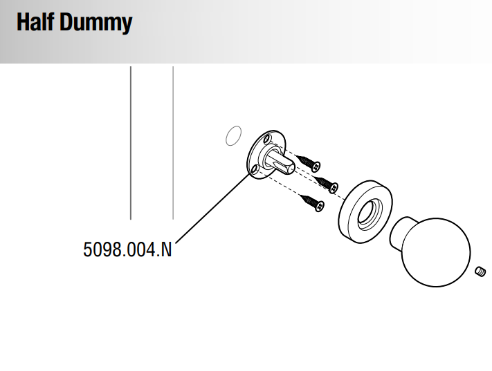 Baldwin 5098.004.N Backplate Adapter For Half Dummy Set up with Half ...