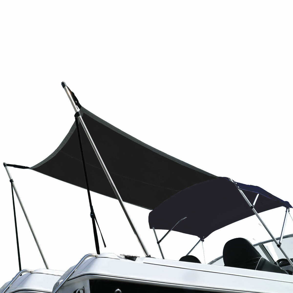 Oceansouth Bimini Extension Kit Airflow Boat Shades 67" x 82" - Black ...