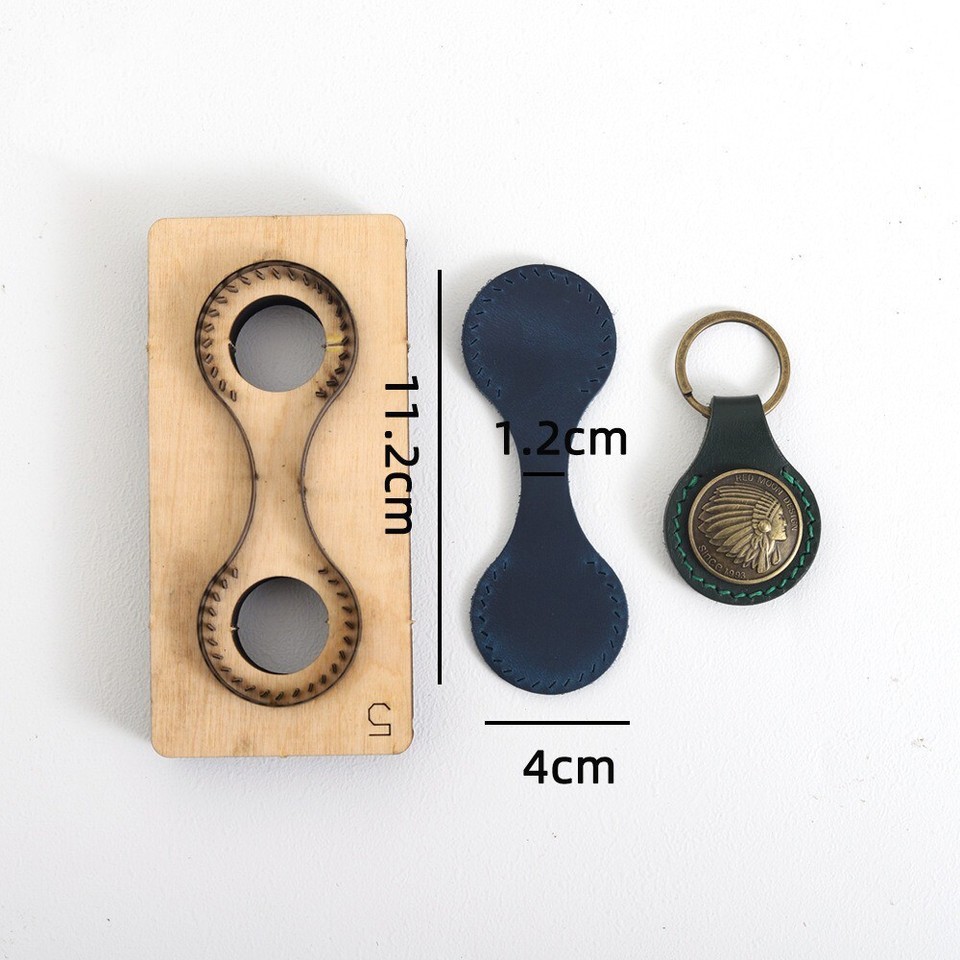 Rounded Keychain Leather Cutting Die Key Ring Fob Holder Cut Template ...