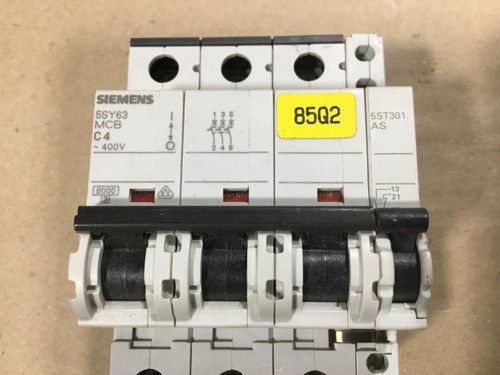 Siemens 5SY63MCBC4 Circuit Breaker 3 Pole 400V W/ 5ST301.AS Auxiliary ...
