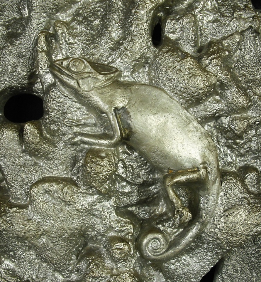 Roger Bezombes 3 KG Num Ee /35 36cm Id Chameleon Animal Medal Cast Tin ...