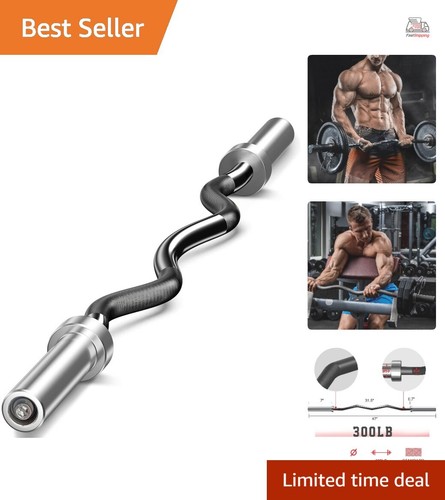 EZ Bar Olympic Curl Bar - 47" Strength Training Bar for Weightlifting ...