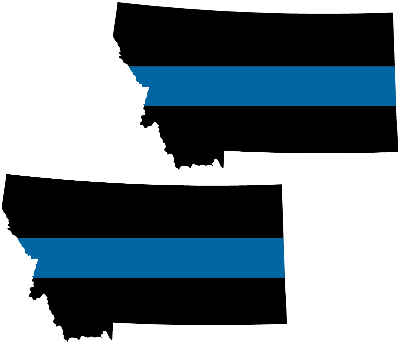 2 - 3" MT Montana State Thin Blue Line Decal SET Police Sheriff SWAT ...