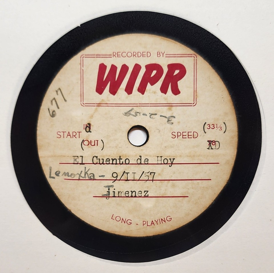 VTG WIPR RADIO STATION 12" ACETATE DISC / RECORD / PUERTO RICO 1957 ...