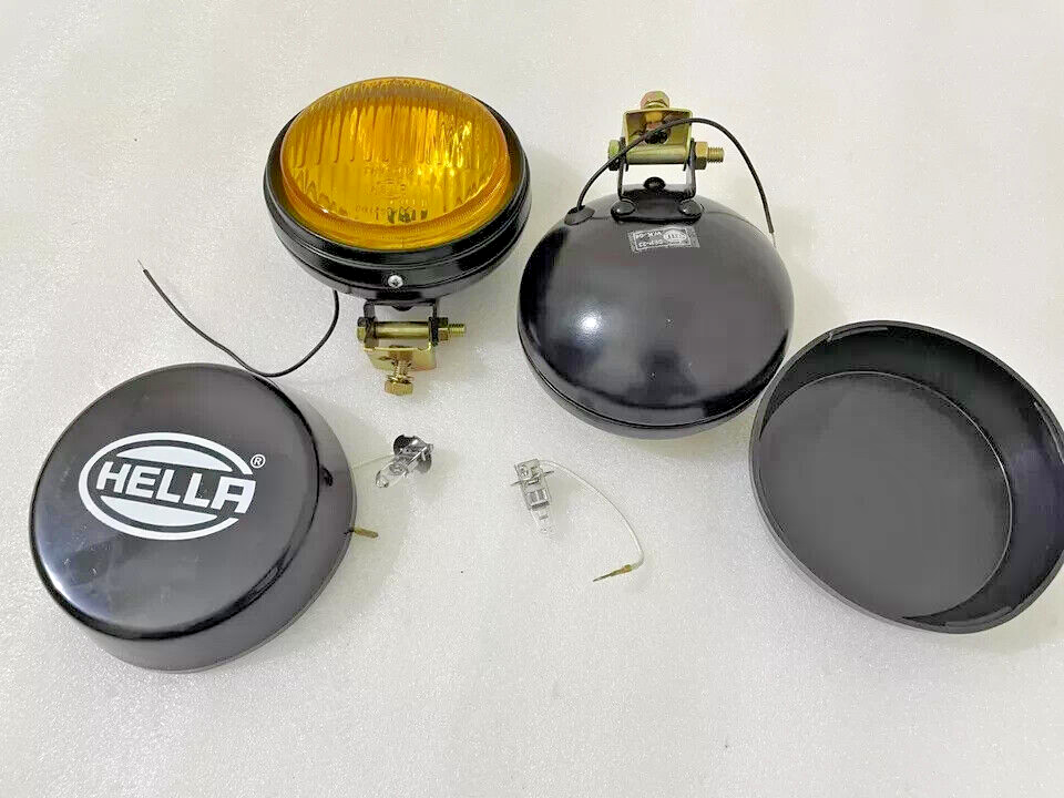Pair / Hella Yellow Fog Lamp With Cover With Bulb H3 Halogen Bulb ...