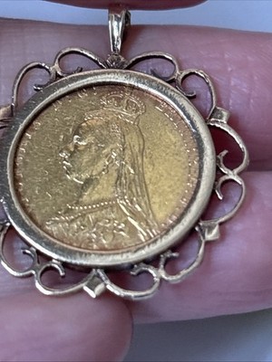 1891 Gold Full Sovereign Coin Mounted In 9Ct Y Hm For Pendant / Charm ...
