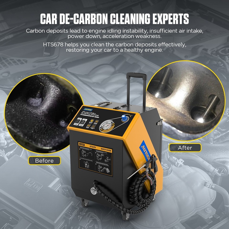 AUTOOL Engine Intake Valve Carbon Cleaner Walnut Sand Blaster Cleaning ...