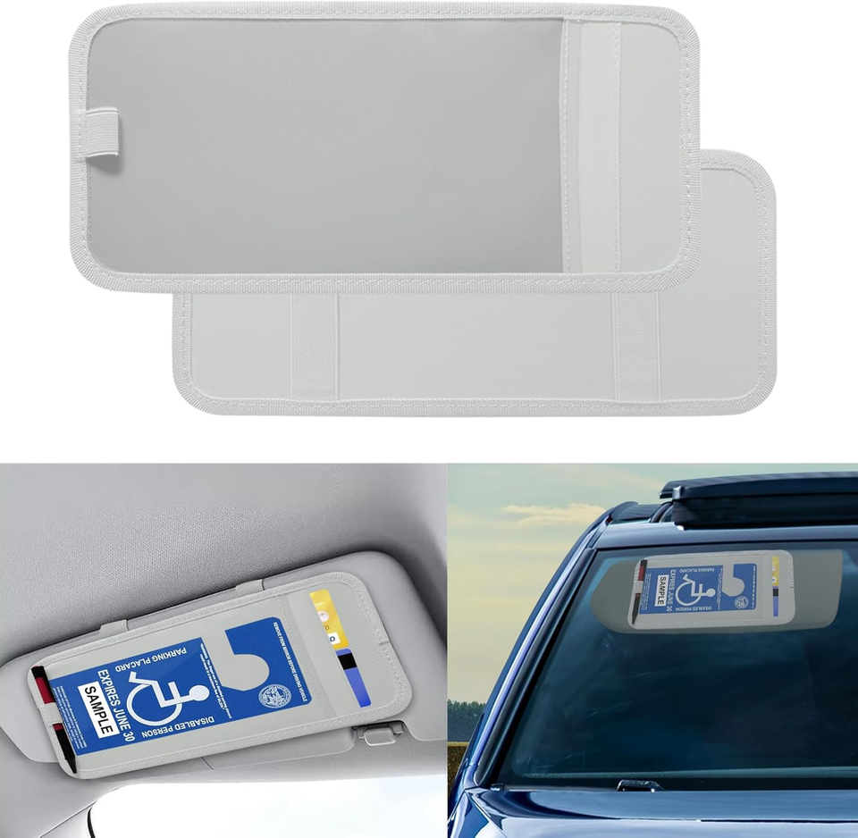 2PCS Handicap Placard Holder for Auto, Disabled Parking Permit Sign ...
