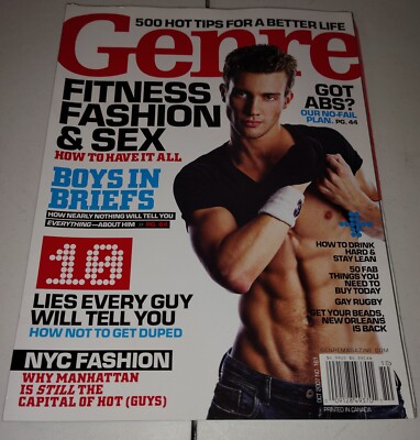 Genre Magazine October 2007 Gay Int. Hot Guys Fitness Fashion Sex/Boys ...