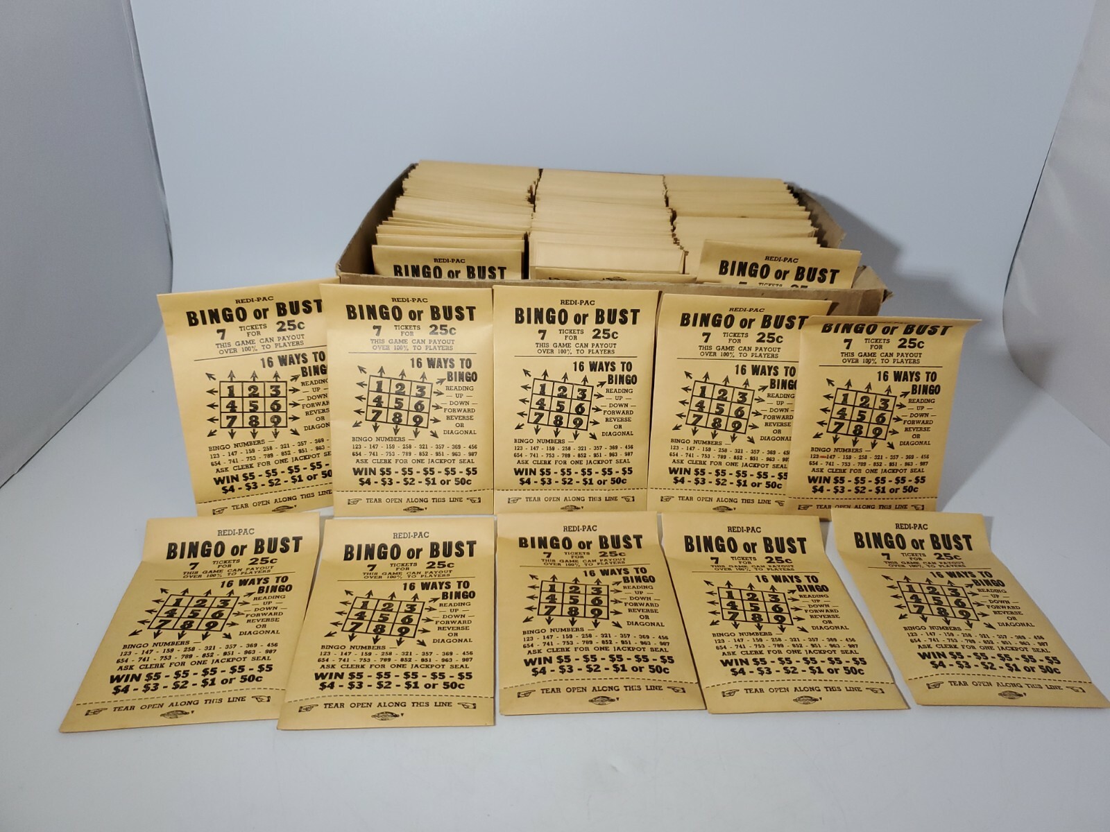 LOT OF 10 Vintage Redi-Pac Bingo or Bust Gambling Sealed Envelope | eBay