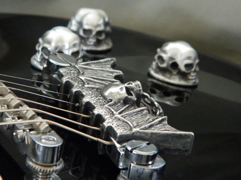 SKULL BRIDGE TAIL PIECE for gibson epiphone les paul sg guitar stopbar ...