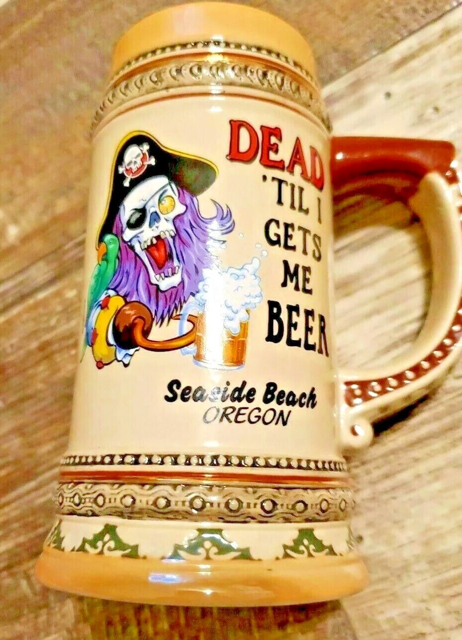 Seaside Oregon Pirate Stein decorated souvenir stein agiftcorp A Gift ...