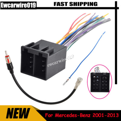 Car Radio Stereo Wiring Harness & Antenna Adapter For Mercedes-Benz ...