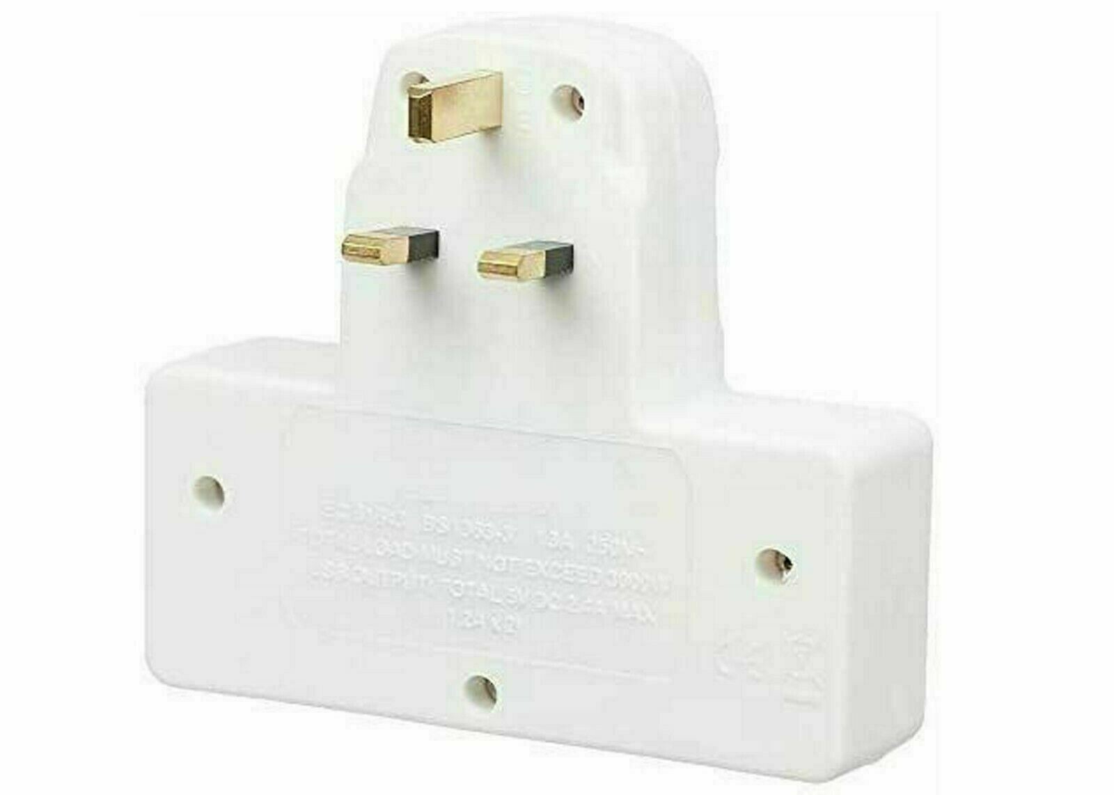 2-Way Gang Plug 13A Surge Protector 2x USB Charge Ports 2.4 Wall Socket ...