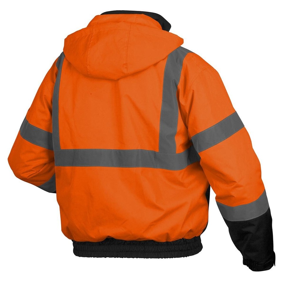 INSULATED HIGH VISIBILITY REFLECTIVE ROAD WORK CONSTRUCTION BOMBER ...