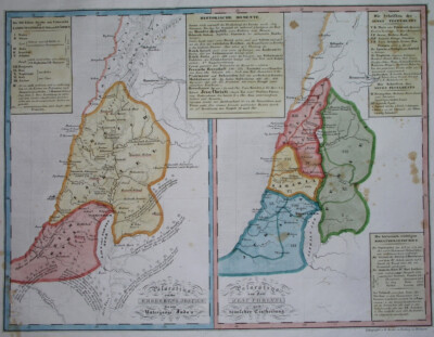 1839 rare ORIGINAL MAP ASIA ISRAEL PALESTINE HOLY LAND JERUSALEM JORDAN ...