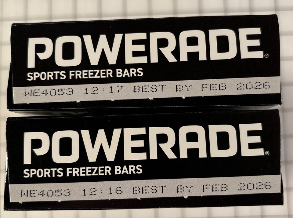 20 Bars Powerade Sports Electrolyte Freezer Bar Mountain Berry Blast ...