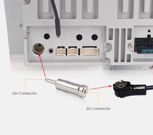 Automotive Stereo Radio ISO Male to DIN Antenna Adapter Converter Plug ...