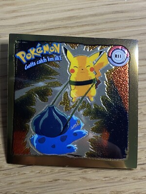 Pokemon 1999 Artbox Series 1 Gold Stickers BULBASAUR AND PIKACHU R11 ...