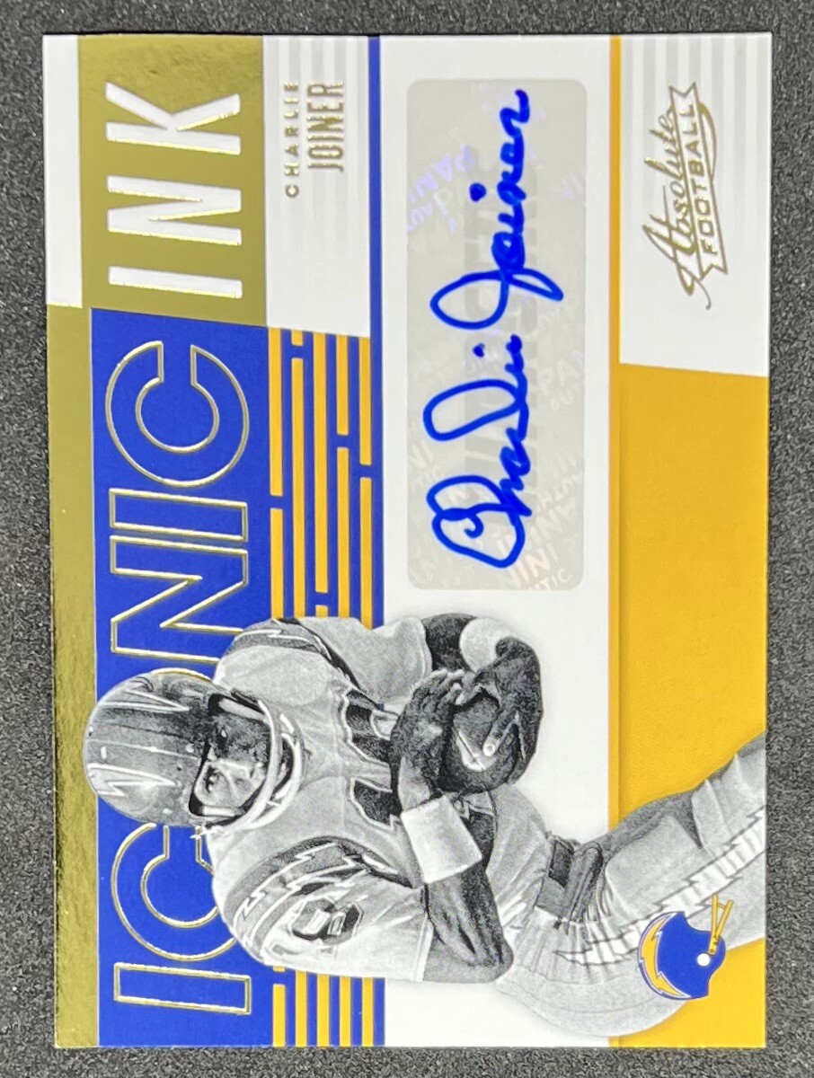 2018 Panini Absolute Football CHARLIE JOINER Auto Chargers Iconic Ink ...