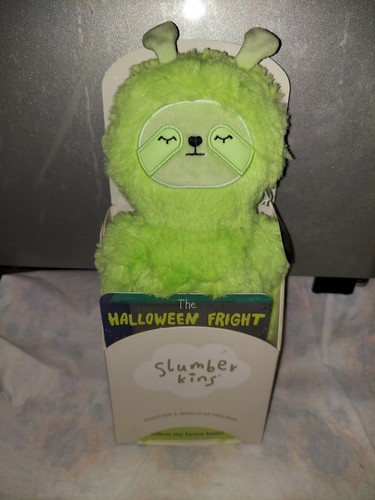 Slumberkins Halloween Fright Green Sloth Alien Plush Glow In The Dark ...