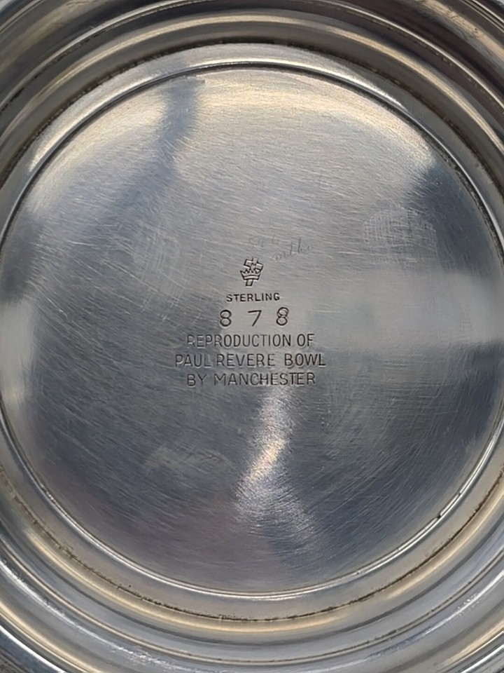 Manchester sterling silver Paul Revere bowl #878 6 3/4 wide 218 grams ...