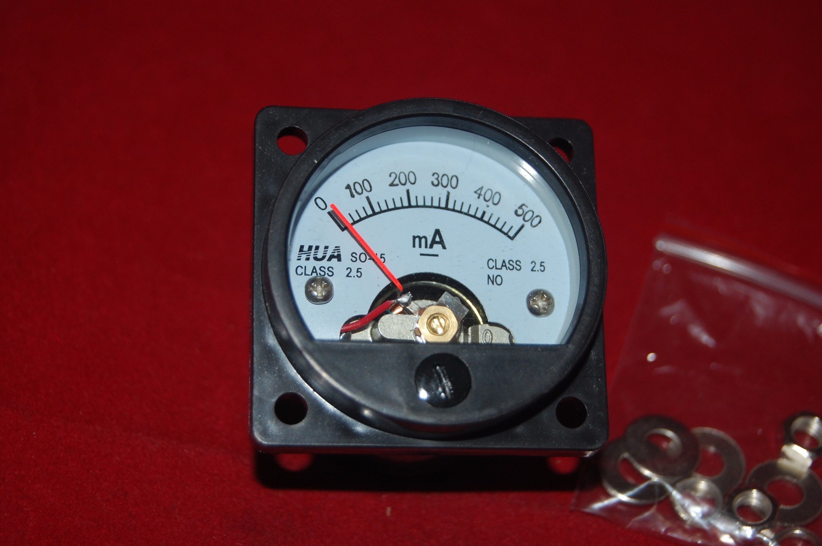 1PC DC 0-500MA Analog Ammeter Panel AMP Current Meter SO45 directly ...