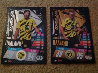 MATCH ATTAX 20/21 LIMITED EDITION ERLING HAALAND SILVER & GOLD MINT ...