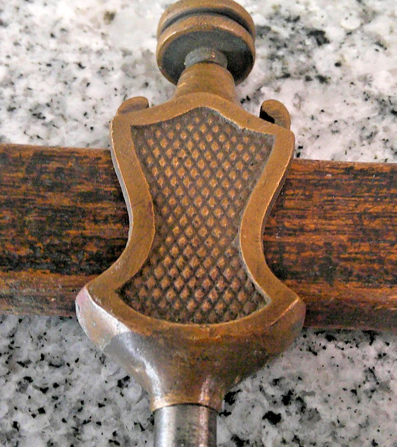 GREAT Ornate Vintage Bronze STANLEY Trammel Points Wooden Bar Machinist ...