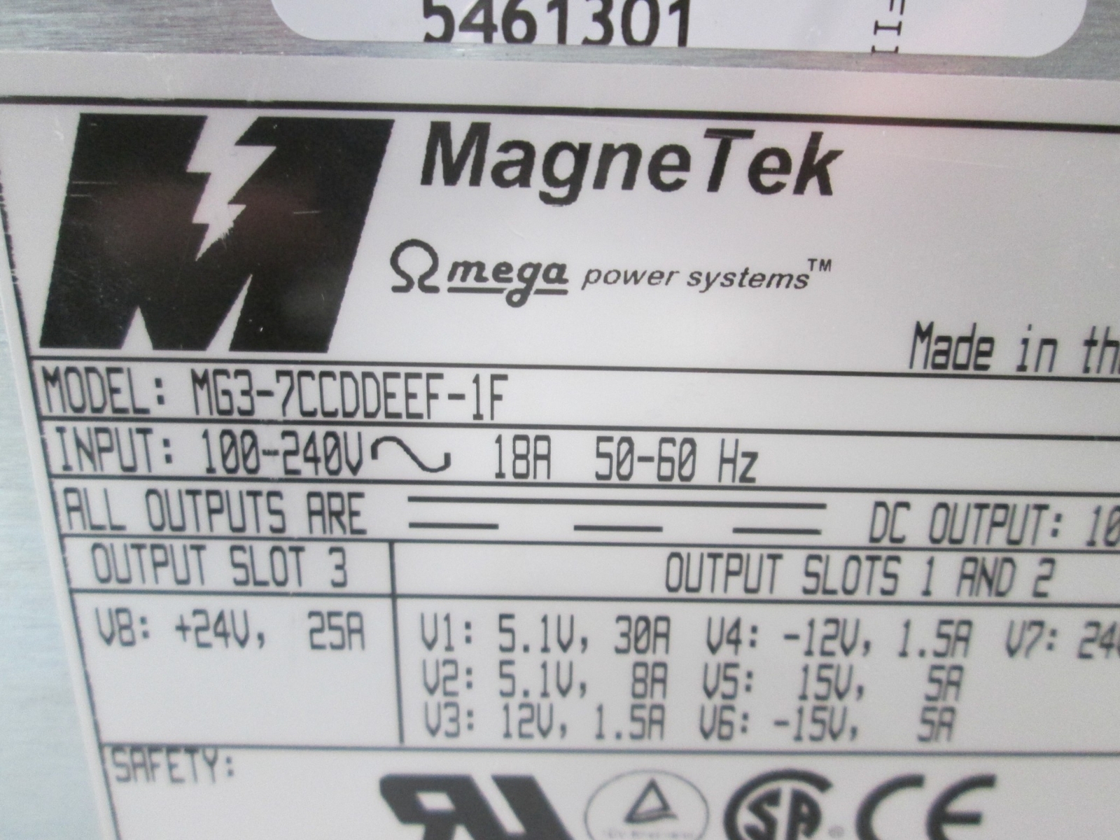22163 Magnetek Omega Power SYSS PS Input 100-240v Mg3-7ccddeef-1f for ...