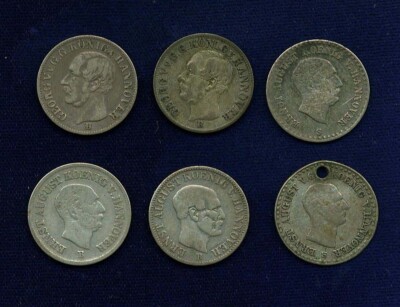 GERMAN STATES HANNOVER 1/12 THALER SILVER COINS: 1840-S, 1844-S, 1844-B ...