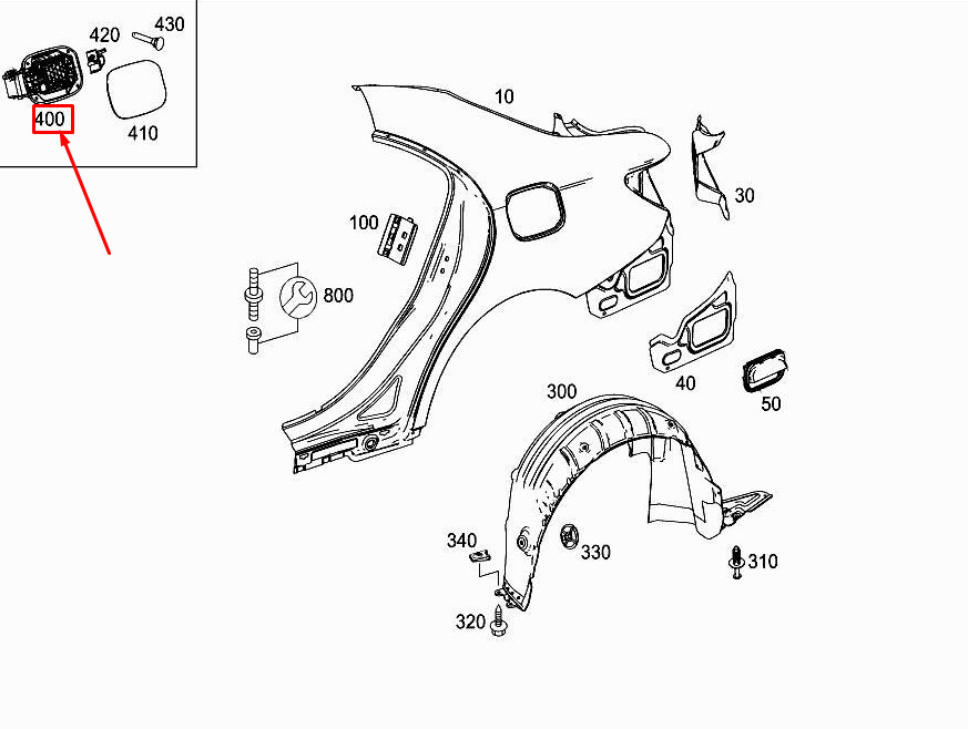 NEW MERCEDES-BENZ CLA COUPE C117 TANK FILLER RECESS A1176304200 ...