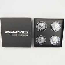 Genuine MERCEDES BENZ MB 75mm AMG AFFALTERBACH Wheel Center Hub Caps 4 ...