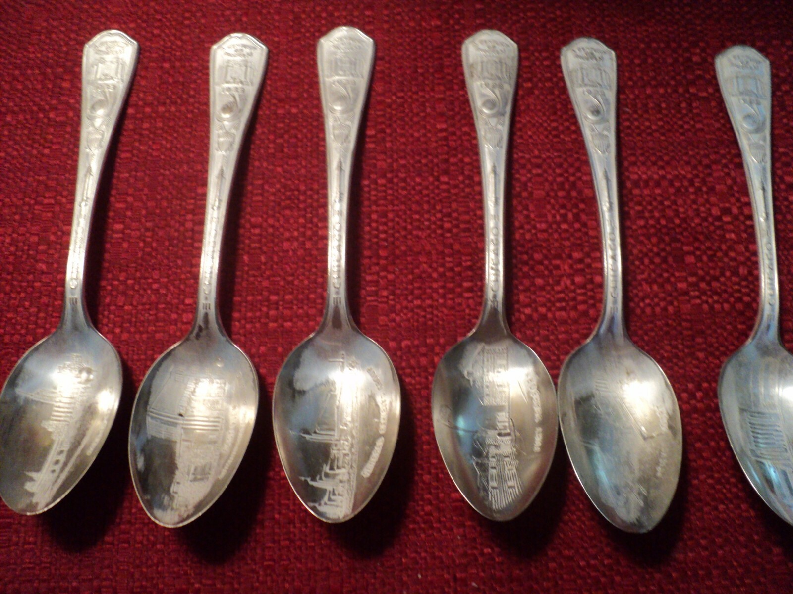 1933 Chicago Worlds Fair (Hall Of Science) Silverplate Spoons Set of 6 ...
