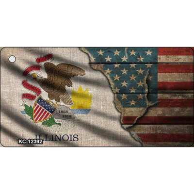 Illinois/American Flag Novelty Metal Key Chain KC-12392 | eBay