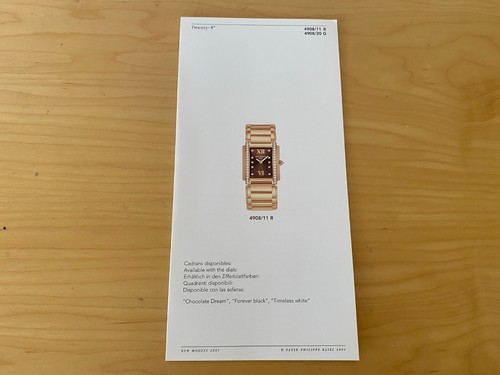 Patek Philippe Dossier Sheet 2001 - Twenty-4 Ref. 4908/11 R 4908/20 G ...
