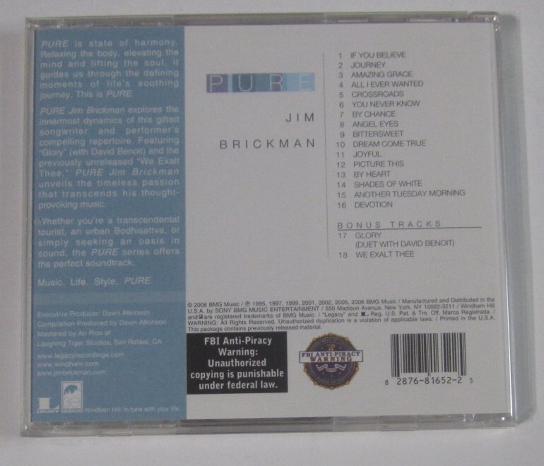 Pure Jim Brickman CD USED - Windham Hill Records | eBay