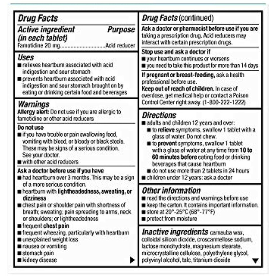 6 pack of Members Mark Acid-Pep Famotidine Tablets, 20 mg (100 ct, 2pk ...