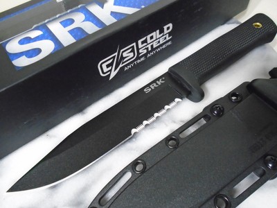 Cold Steel SRK Fixed Blade Knife Full Tang SK-5 Black Combo Edge 49LCKS ...