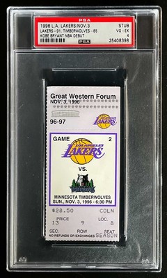 1996-97 LAKERS KOBE BRYANT ROOKIE YEAR TICKETS - 25 CT LOT w/ NBA DEBUT ...