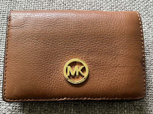 Michael Kors Womens Wallet Brown Leather 3" x 5" Bi-Fold Credit Card | eBay