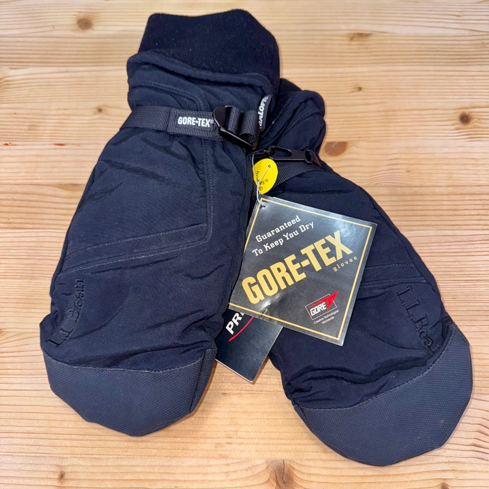 LL Bean Gore-Tex Primaloft Mittens Men's Large Black Ski Snowboard ...