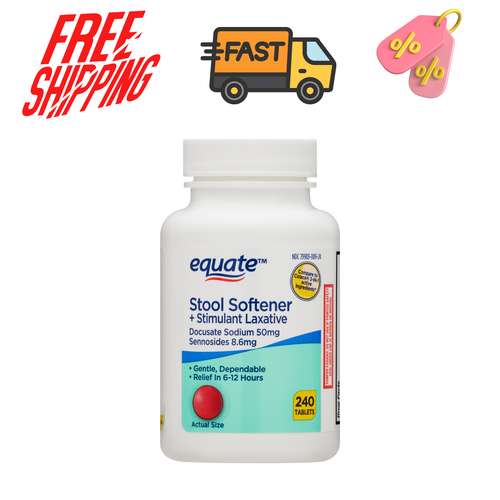 Equate Stool Softener Plus Stimulant Laxative Tablets for Constipation ...