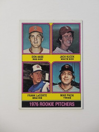 1976 ROOKIE PITCHERS 1976 TOPPS BASEBALL CARD #597 LACORTE ASSE KUCEK ...